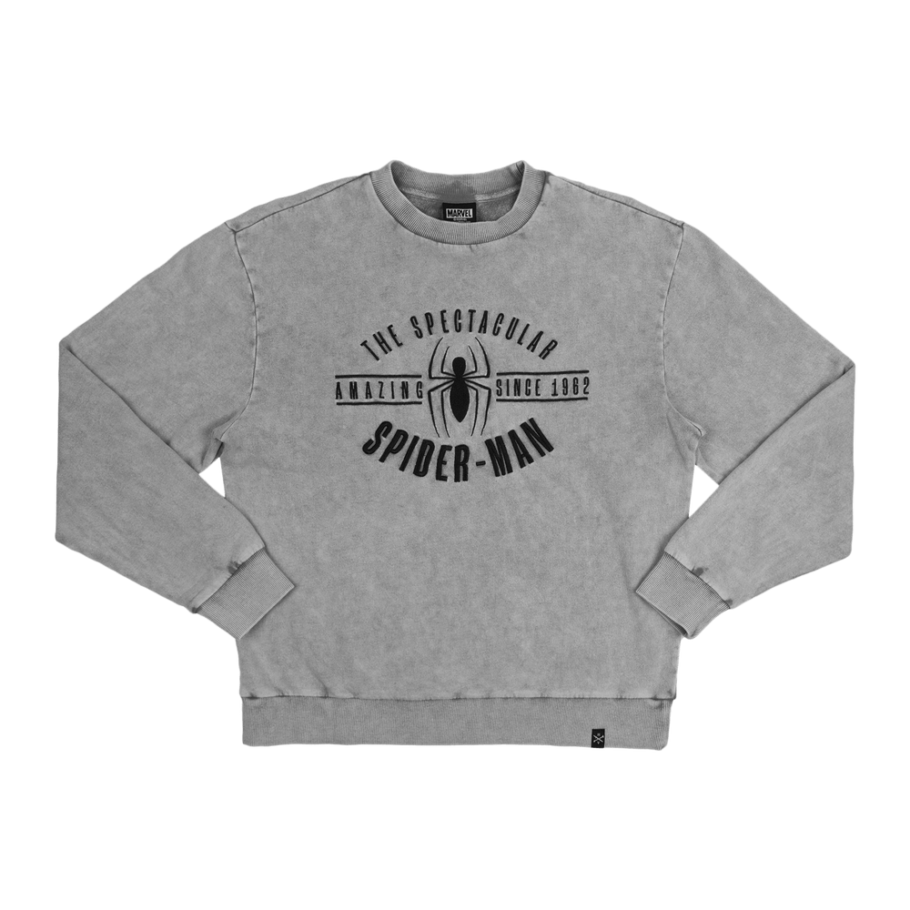 Marvel The Spectacular Spider-Man Gray Crew Sweatshirt | Official ...