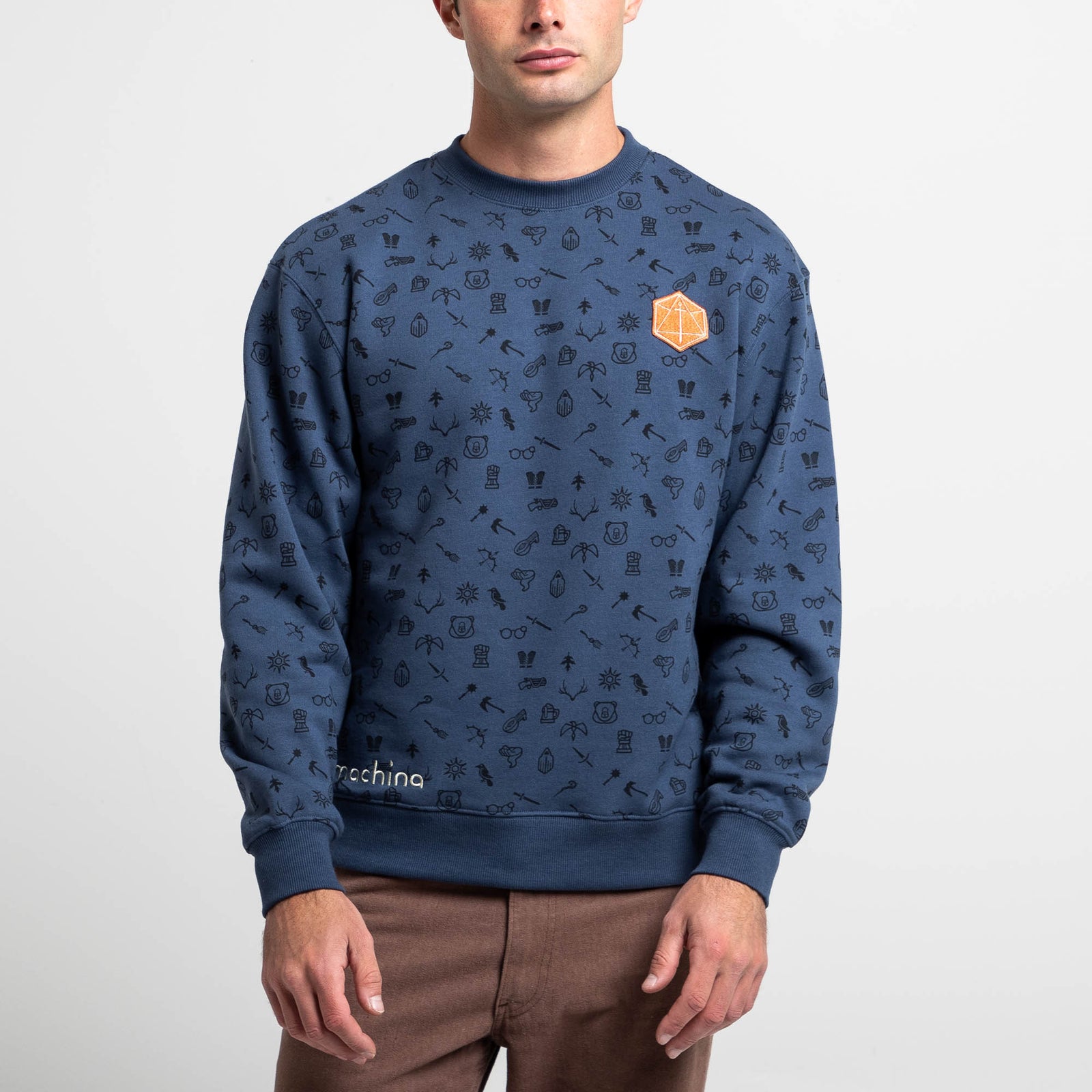 Critical Role Toss Pattern Icons Blue Crew Sweatshirt | Official ...