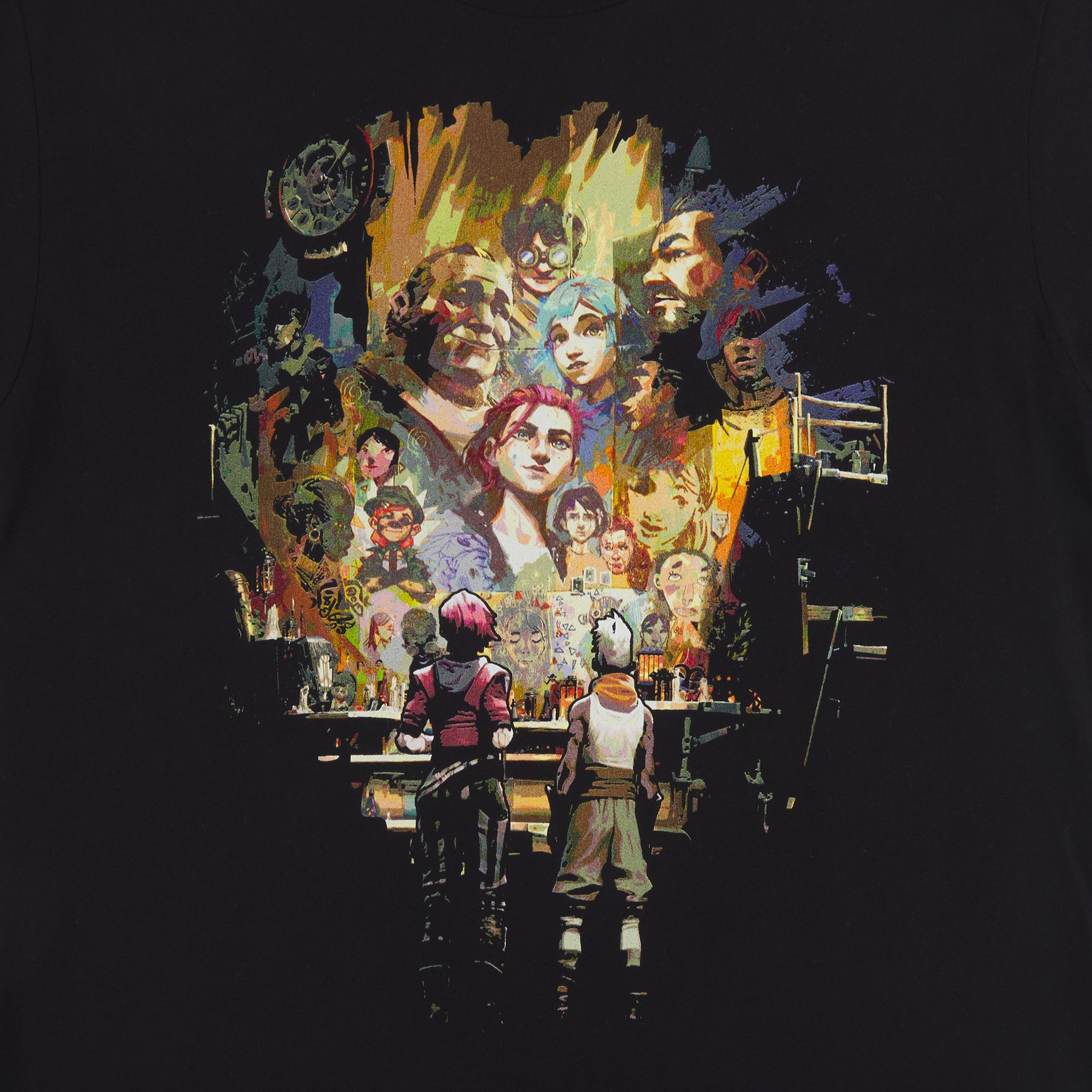 Arcane League Of Legends Violet & Ekko Viewing Tree Of Life Black Tee ...