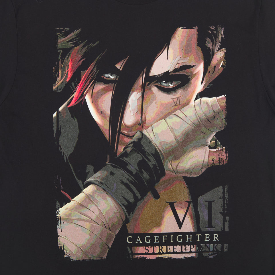 Arcane: League Of Legends Violet Cage Fighter Black Tee | Heroes ...