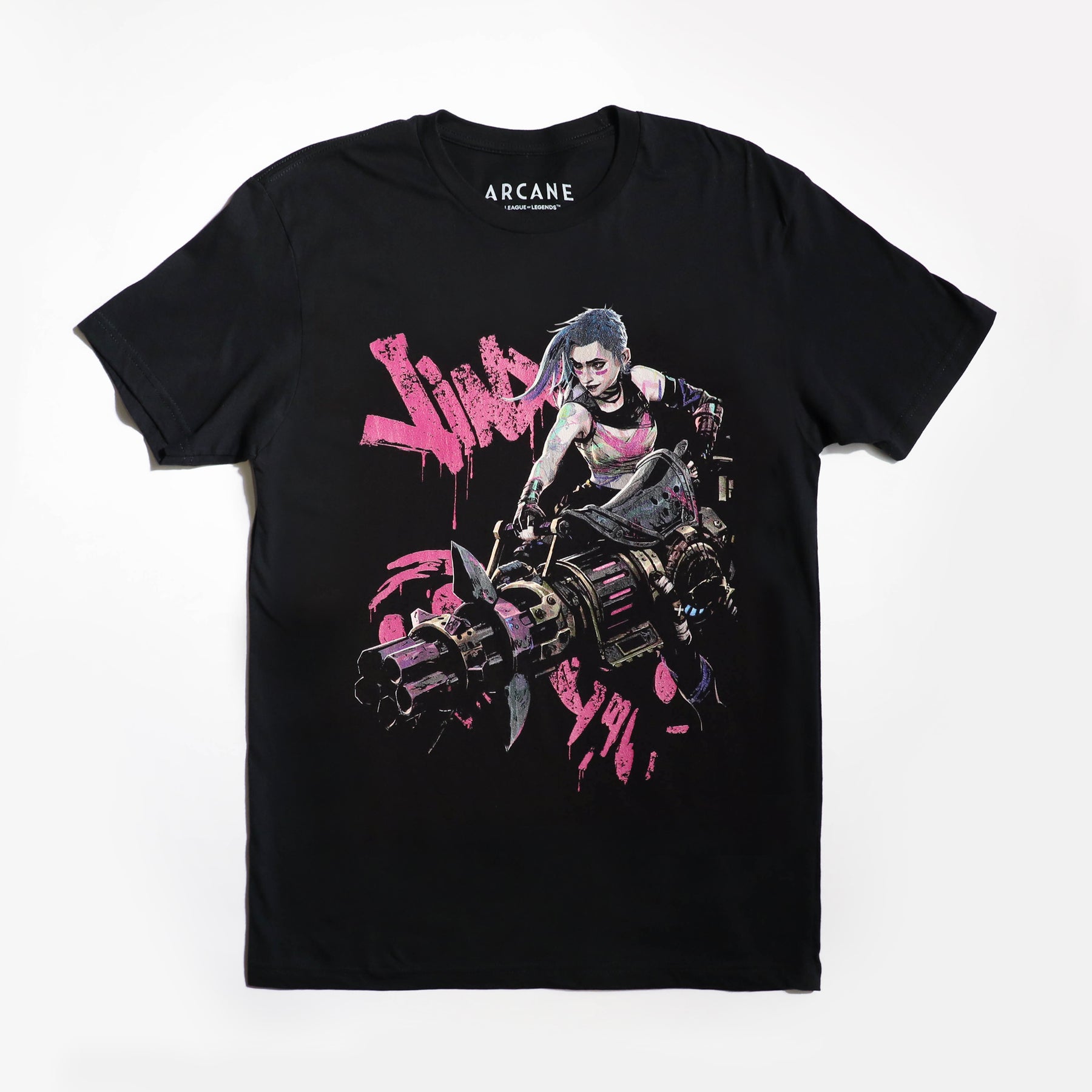 Arcane League Of Legends Jinx Champion Black Tee | Official Apparel & Accessories | Heroes ...