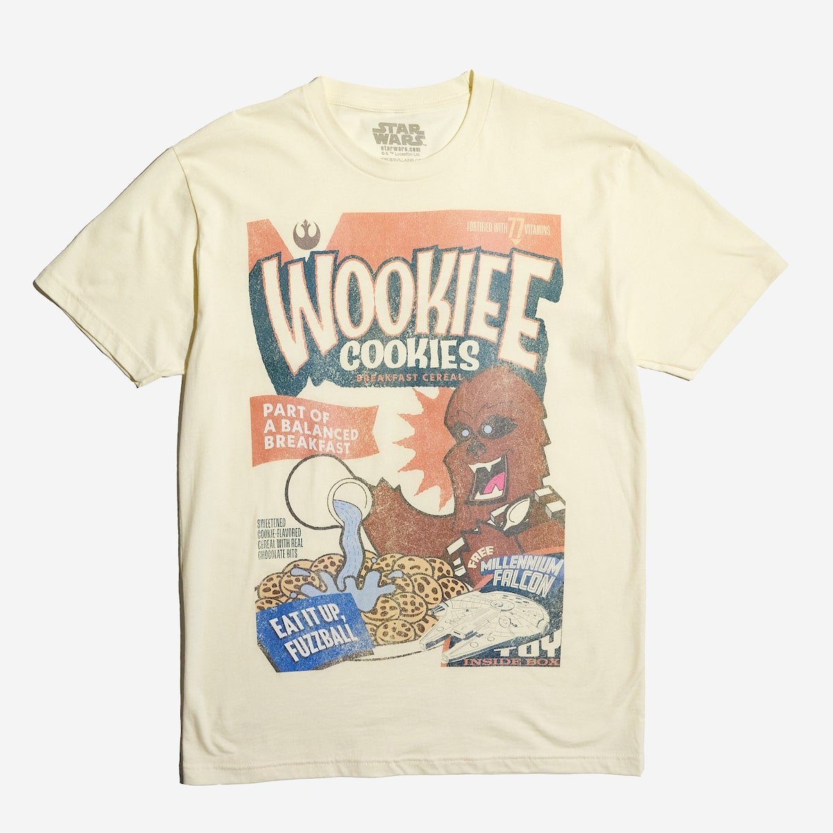 Star Wars Wookie Cookies Cereal Natural Zine Tee | Heroes & Villains ...