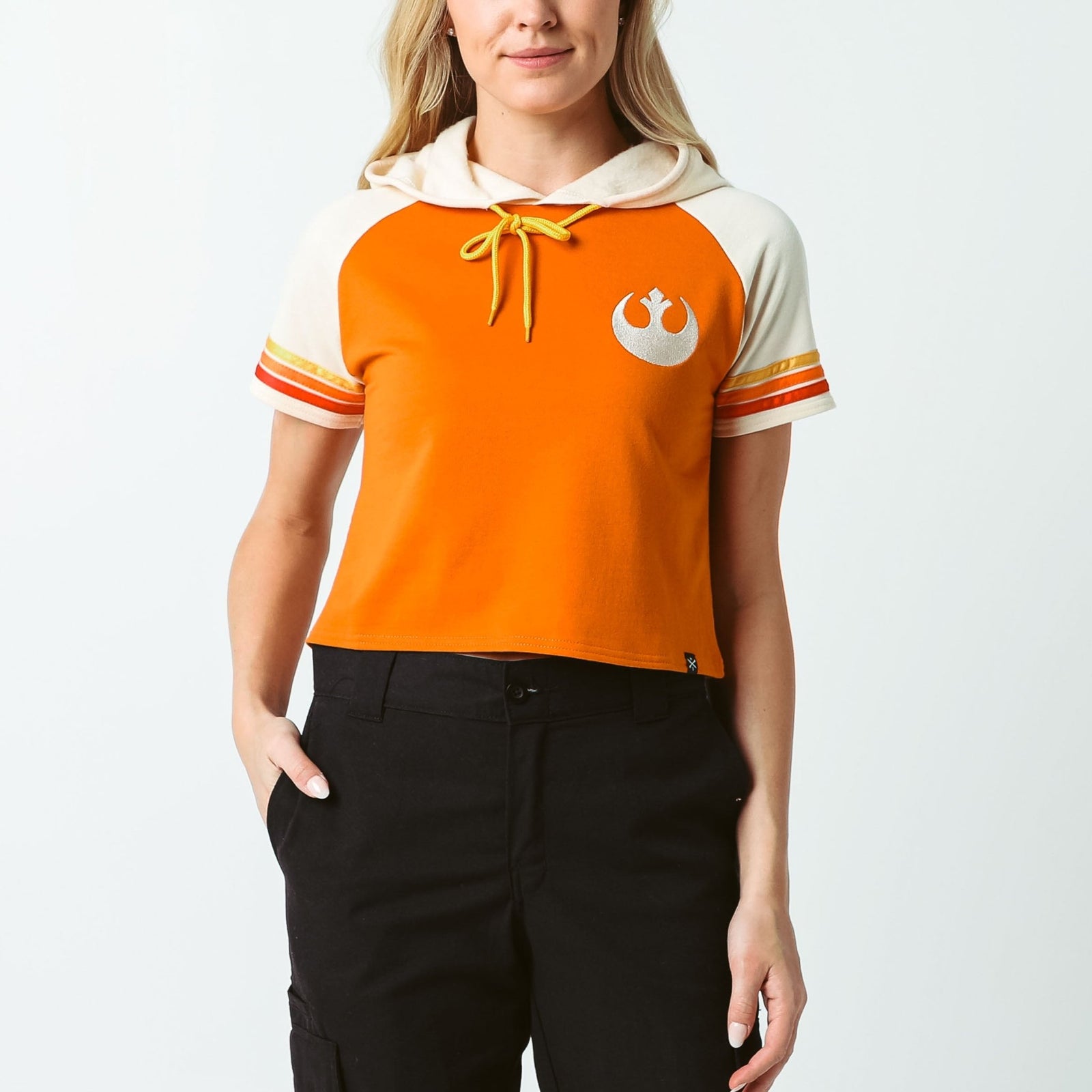 Star Wars Rebel Alliance Cropped Short Sleeve Hoodie | Official Apparel & Accessories | Heroes ...